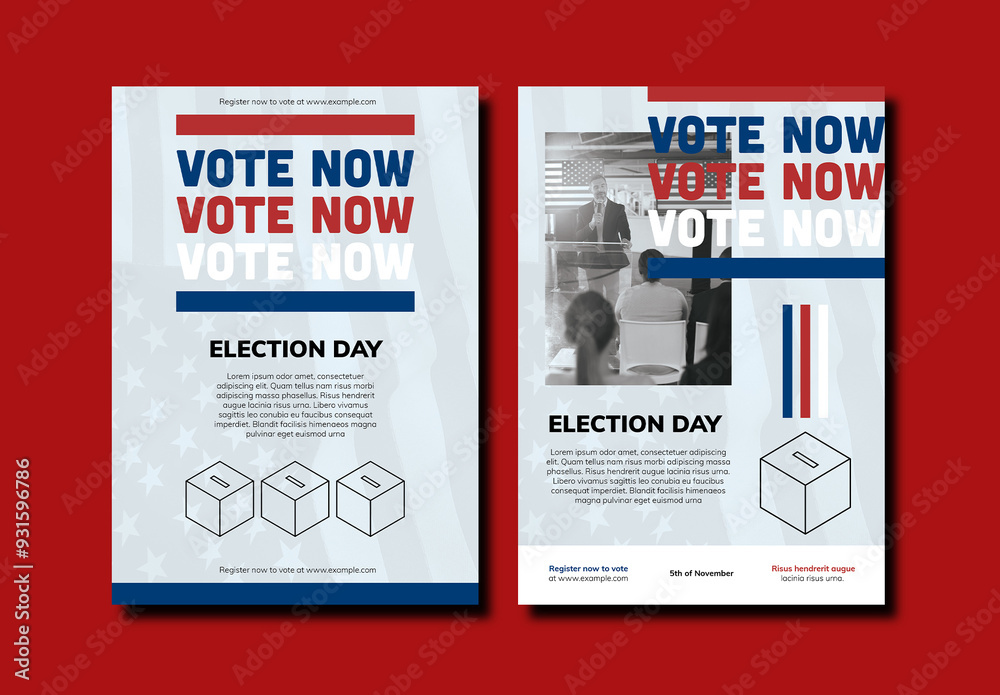 Light Blue US Voting Poster Stock Template | Adobe Stock