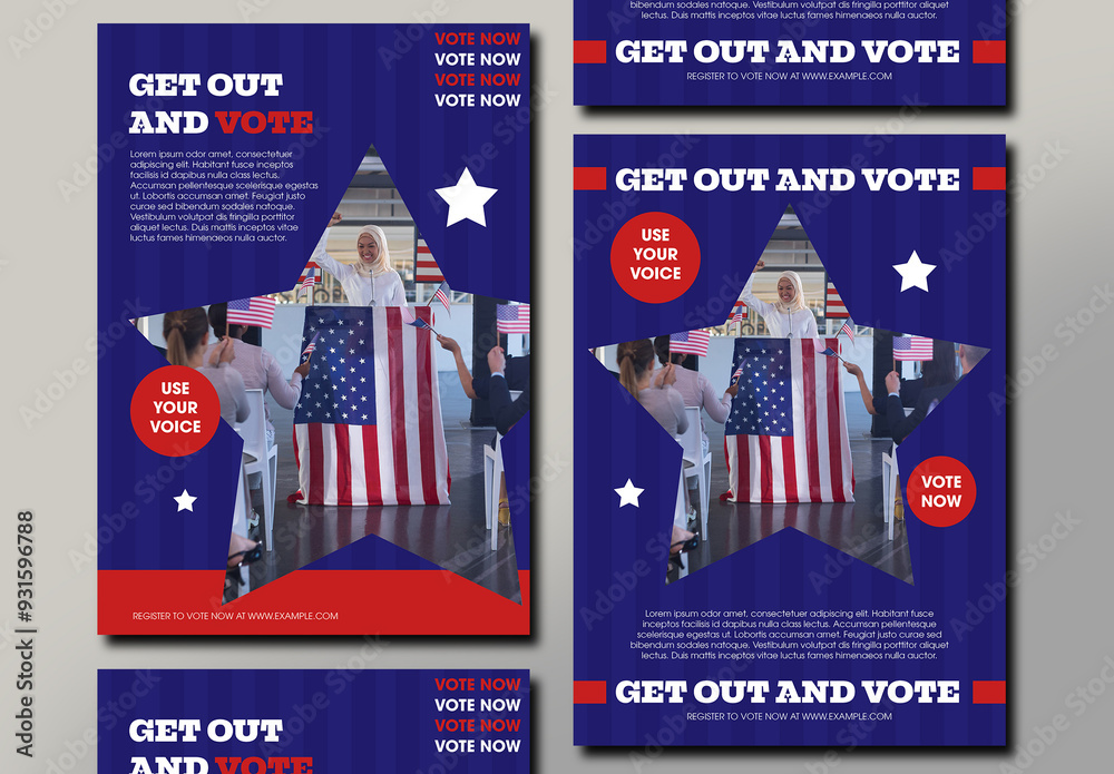 Blue US Election Poster Stock Template | Adobe Stock