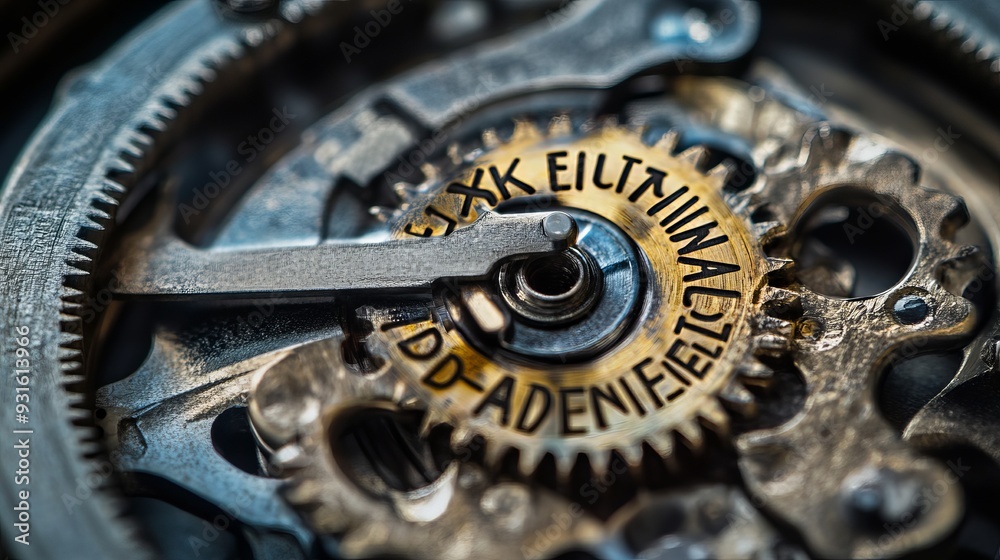 Macro photo of tooth wheel mechanism with SKILL TRAINING, EDUCATION ...