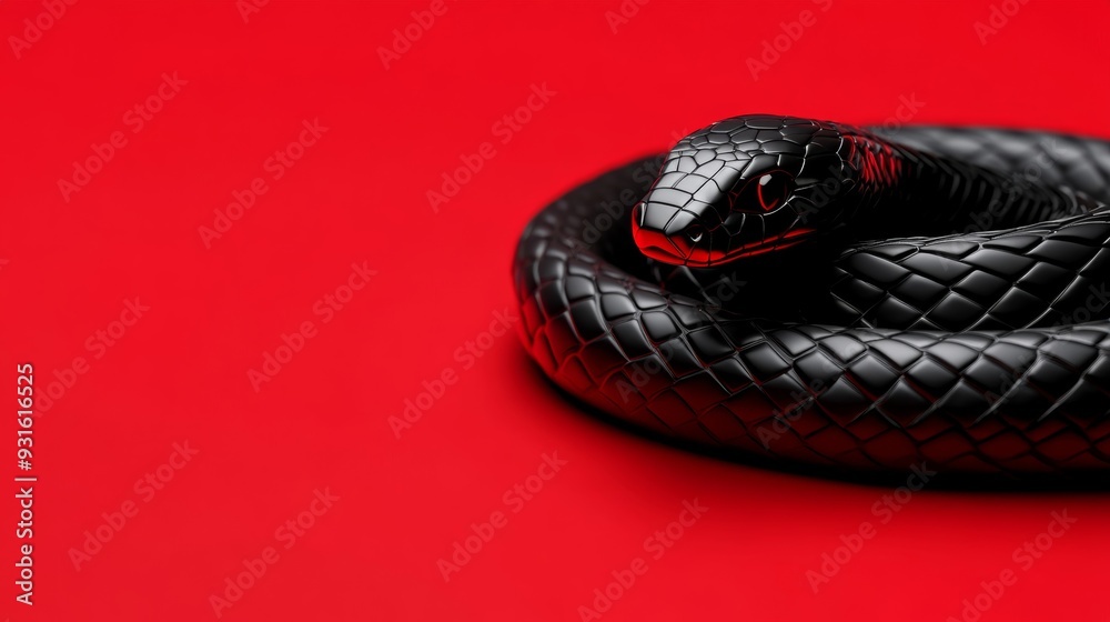 Abstract snake symbol for 2025, stylized with sharp angular edges ...