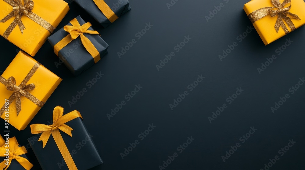 Black Friday frame with an elegant black and gold theme, thin black ...