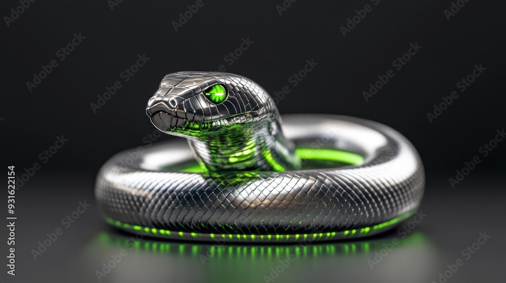 Sleek and modern snake symbol for 2025, coiled in the shape of a ...
