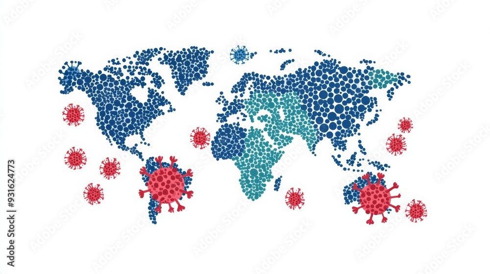 Chart showing the global spread of corona with highlighted countries ...