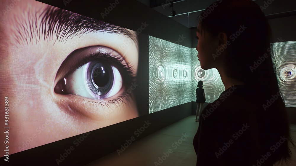 An innovative interactive art installation featuring a digital screen ...