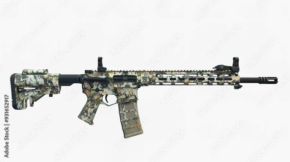 ภาพประกอบสต็อก Advanced Precision Rifle with Multi-Color Digital Camo ...