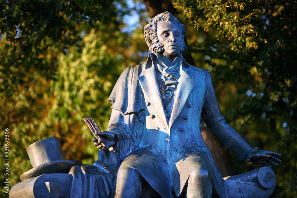 Minsk, Belarus. Jul 19, 2024. Monument to the great Russian poet and ...