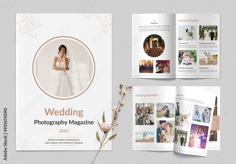 Wedding Photography Magazine Layout Stock Template | Adobe Stock