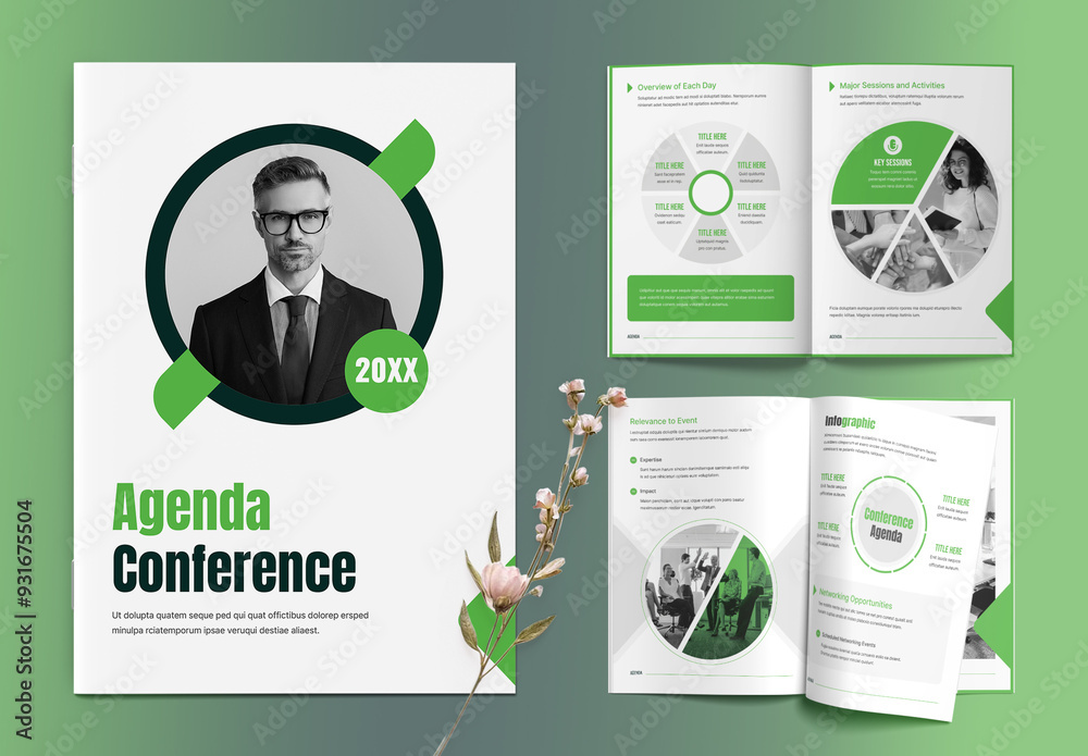 Conference Agenda Design Layout Stock Template | Adobe Stock