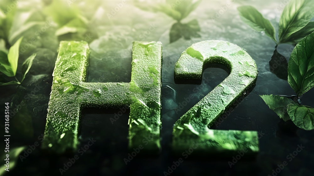 Green Hydrogen Logo and Symbol A conceptual image featuring the green ...