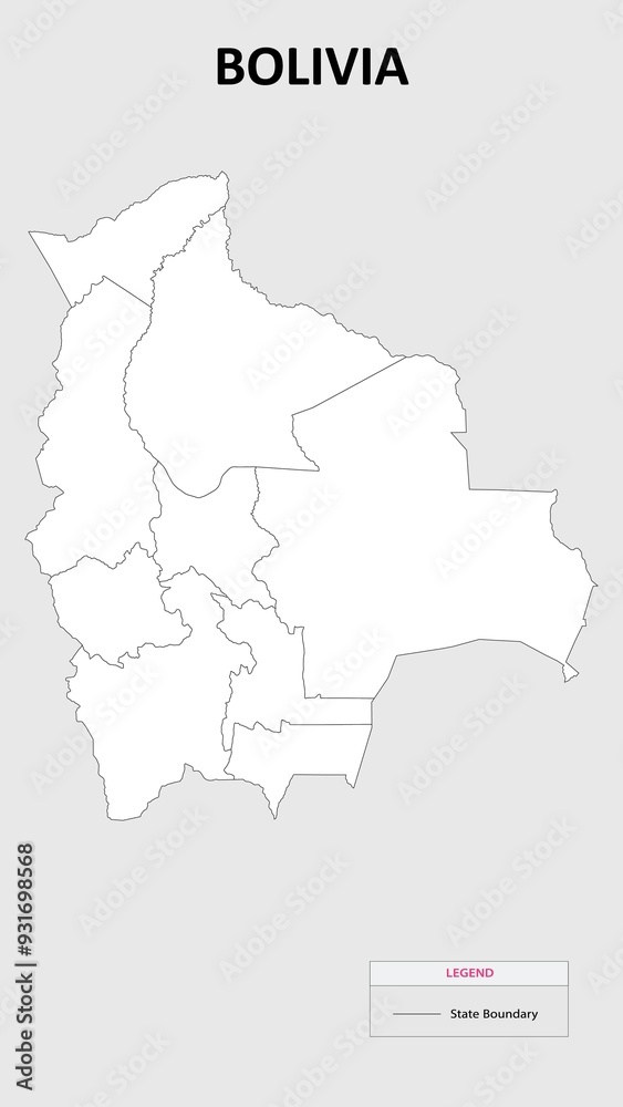 Bolivia Map. State map of Bolivia. Administrative map of Bolivia with ...