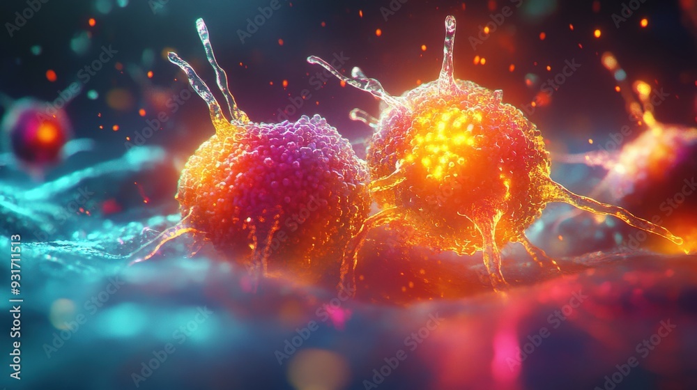 T cells are seen engaging and attacking a foreign pathogen in a dynamic ...
