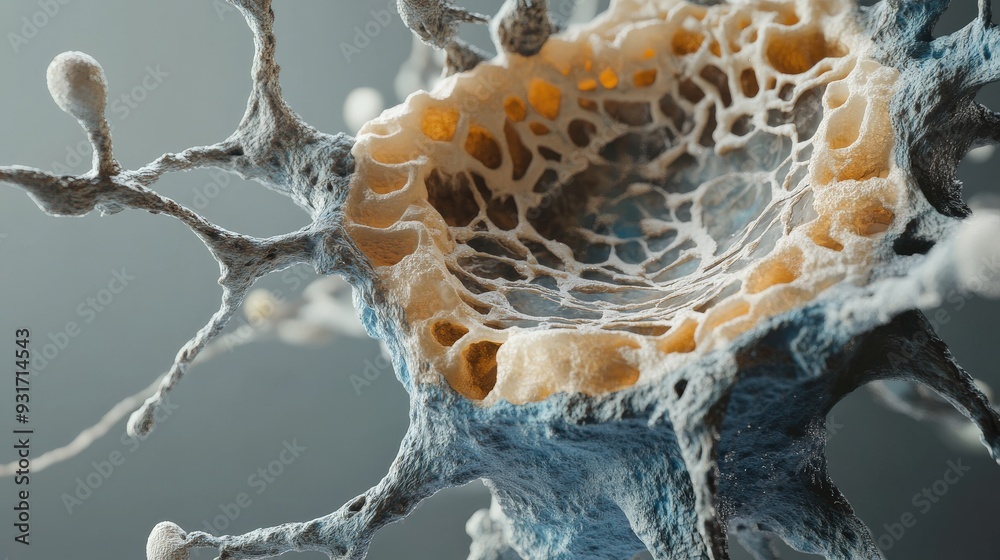 The intricate cross section reveals the detailed architecture of a ...