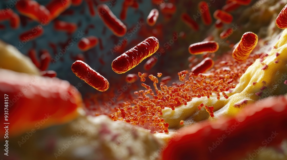 Bacteria proliferate and invade surrounding tissues, showing the ...