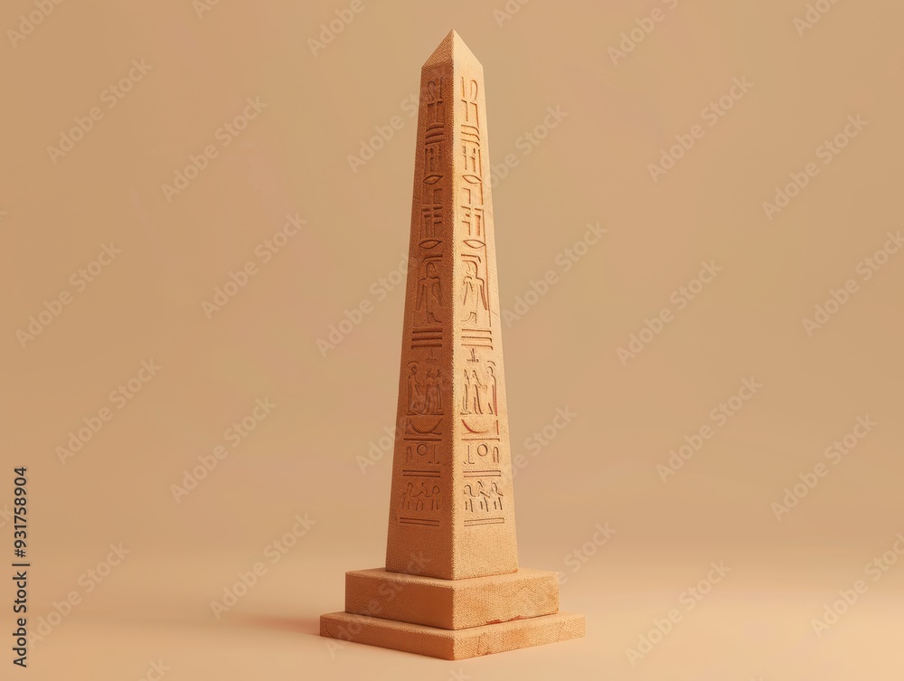 Ancient Egyptian Obelisk: A tall, slender, four-sided stone monument ...