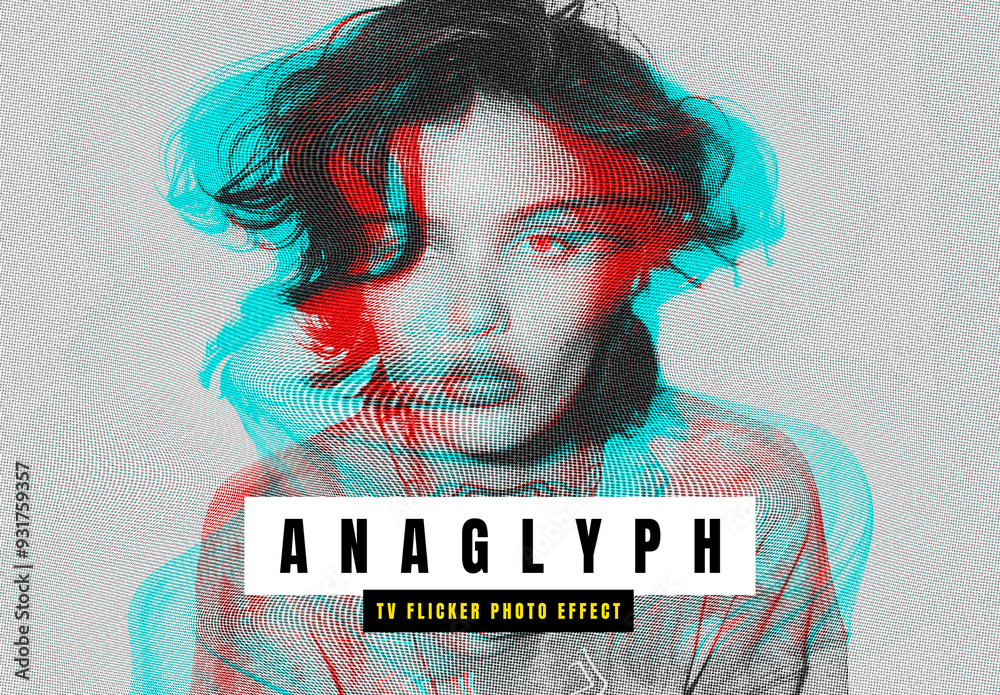 TV Flicker Photo Effect Mockup Stock Template | Adobe Stock