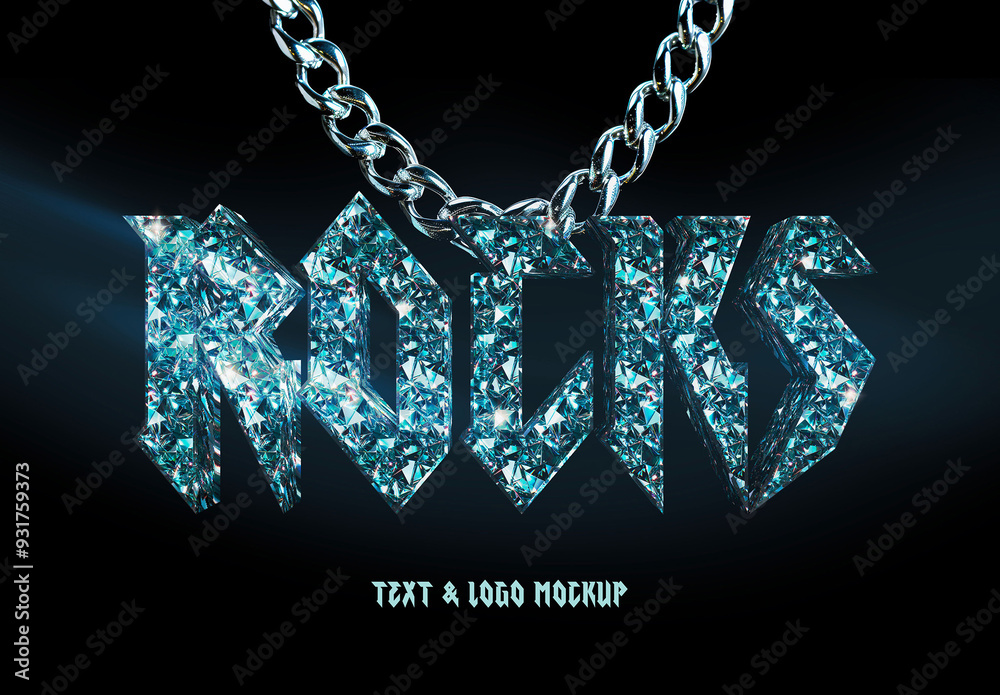 3D Diamond Text Effect Mockup With Generative AI Stock Template | Adobe ...