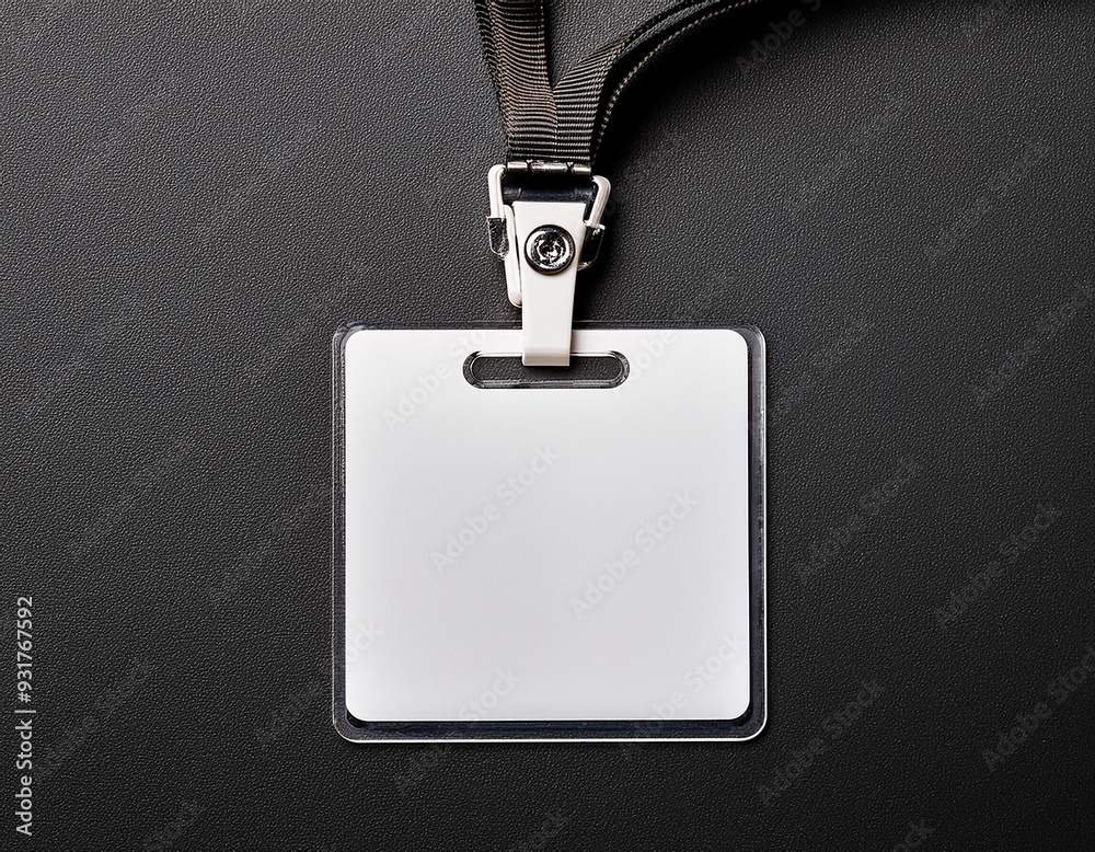 Blank ID card design mockups with lanyard, high-quality image. Stock ...