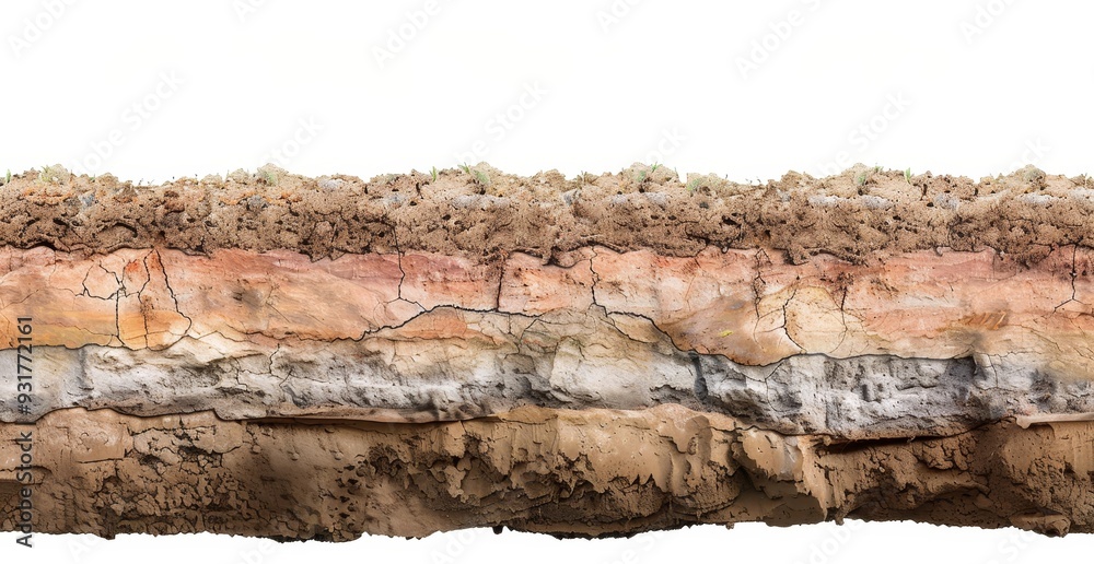 Ground layer. Nature underground cross section. Dirt and soil ...
