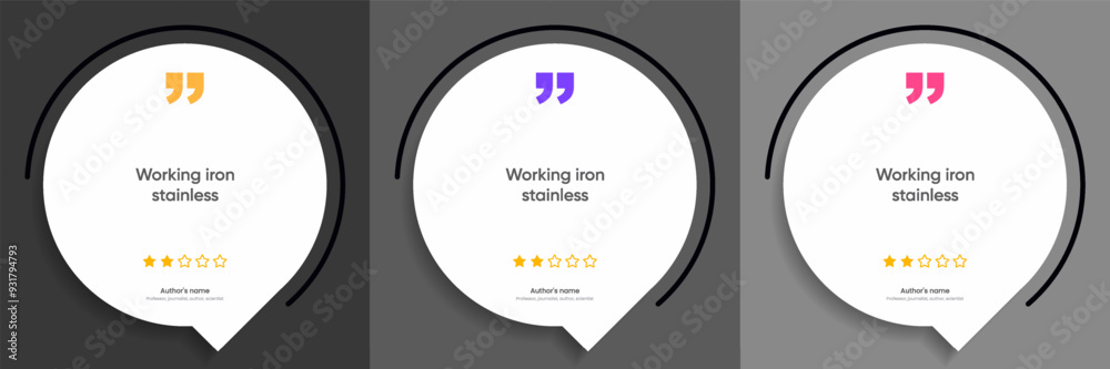3D bubble testimonial banner, quote, infographic. Social media post ...