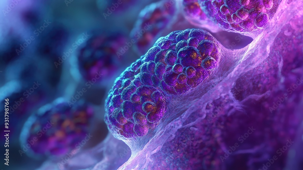 Pancreatic beta cells are showcased in vivid colors, highlighting their ...