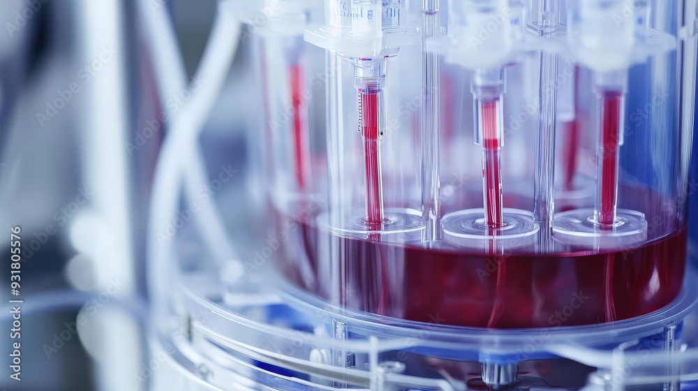 The renal dialysis machine processes blood, removing waste and excess ...