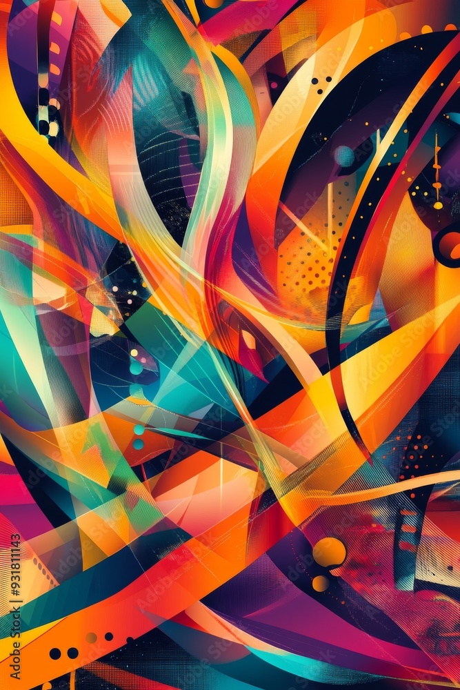 Dynamic Y2K Abstract Patterns, vibrant and chaotic visuals blending ...