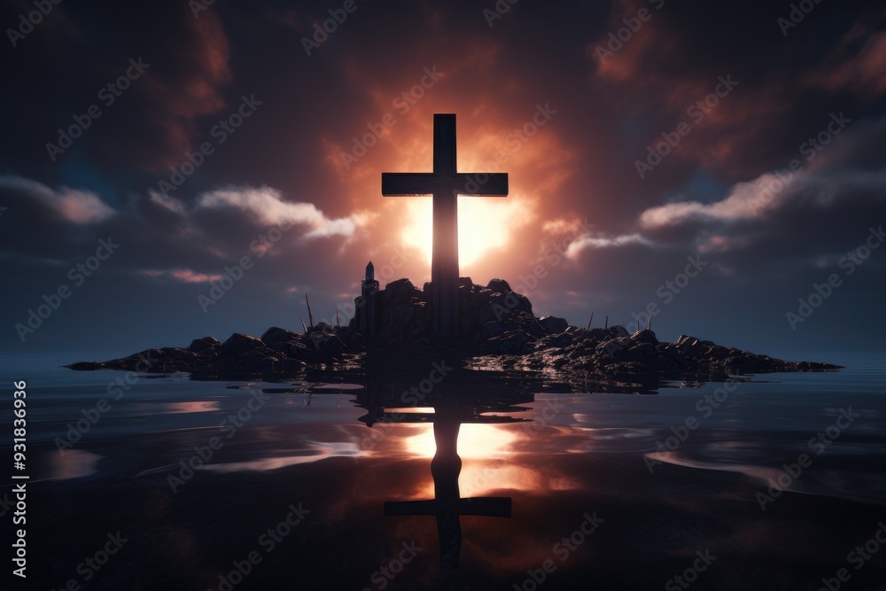 Crucifixion remembrance: holy cross day, central emblem of christianity ...