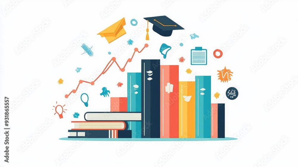 Infographic showing a student performance growth graph, featuring ...