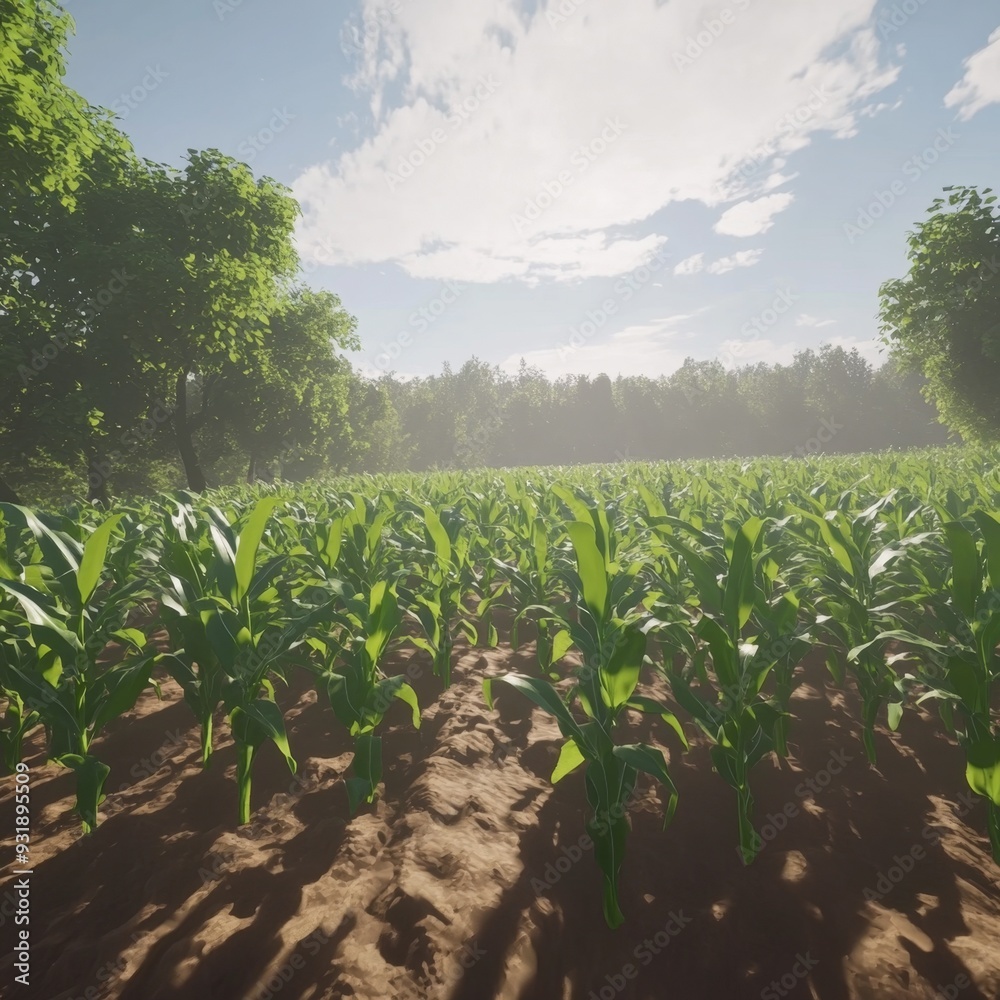 Sustainable Agriculture: AI-Generated Abstract Cornfield with ...