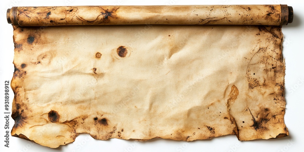 Vintage Parchment Elegance: AI-Generated Ancient Scroll with Wooden ...