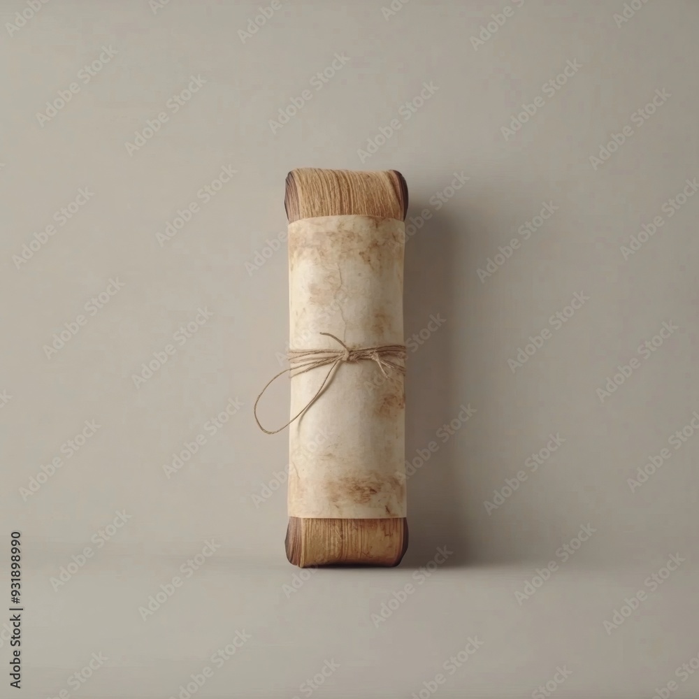 Vintage Parchment Elegance: AI-Generated Ancient Scroll with Wooden ...
