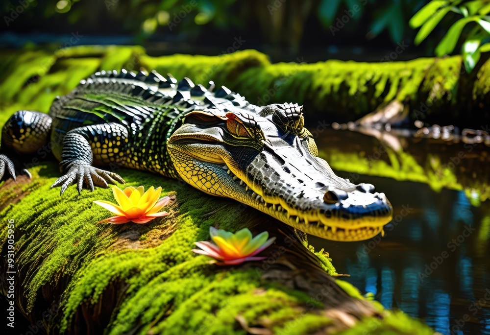 vibrant alligator environments showcasing dynamic ecosystems lush ...