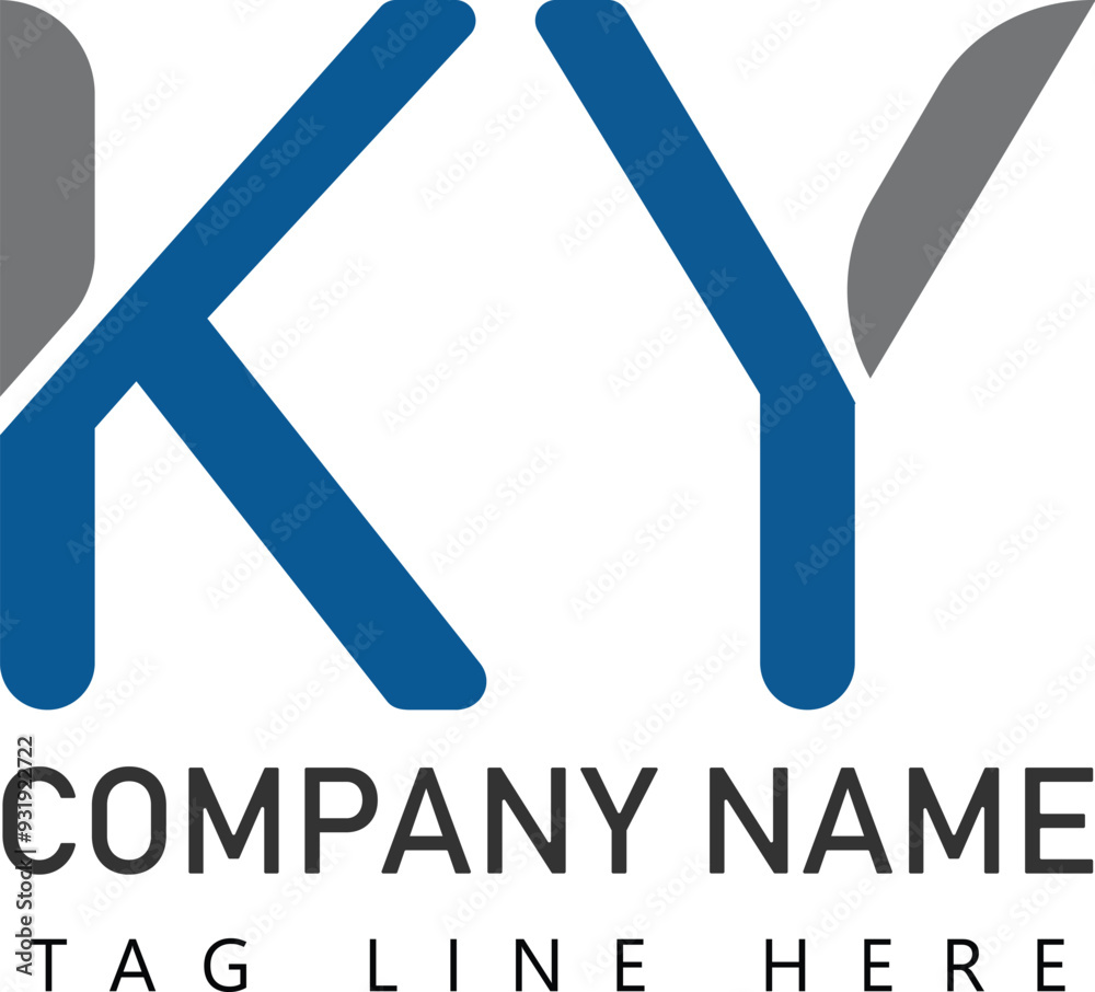 Vetor de KY logo design. Ky Logo royalty-free images. Letter KY logo ...