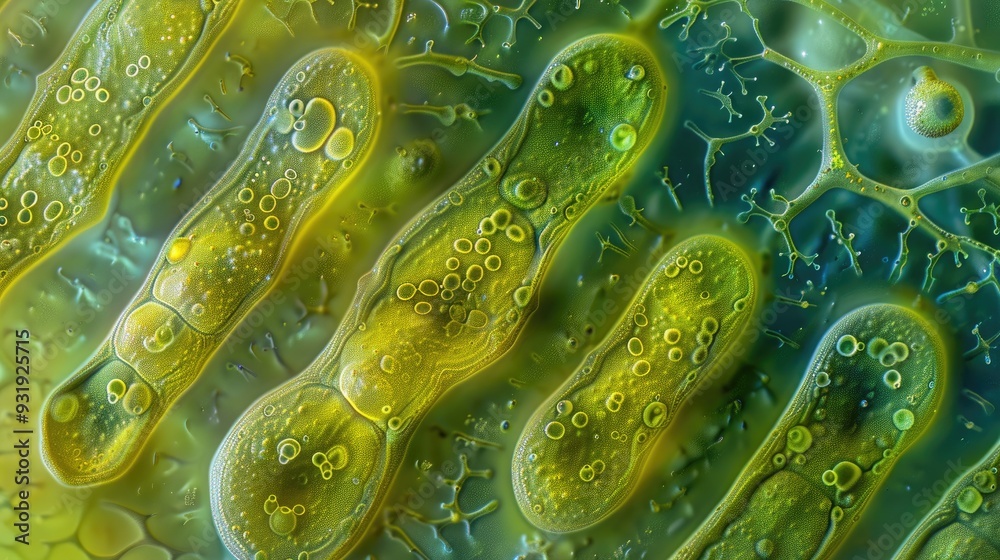 Euglena single cell flagellate eukaryotes under the microscope Stock ...