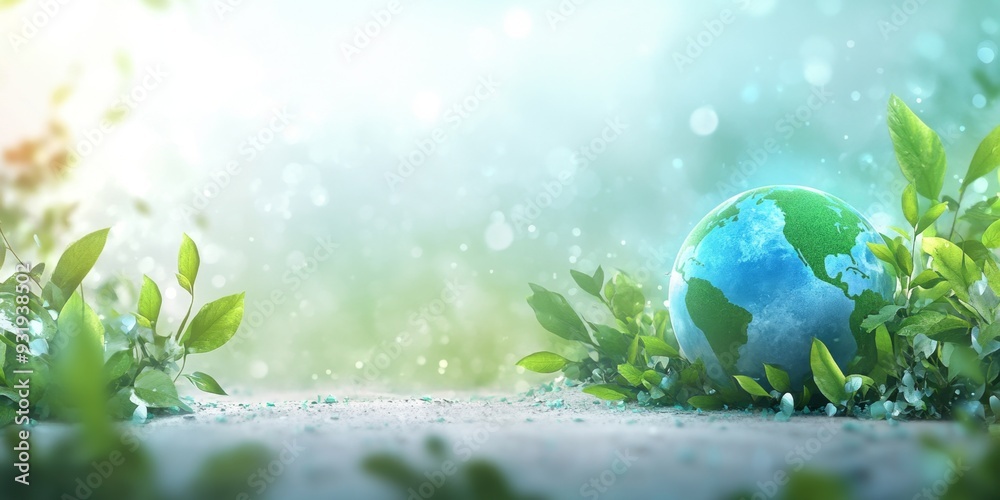 Earth Day Concept: Minimalist White Background Design for World ...