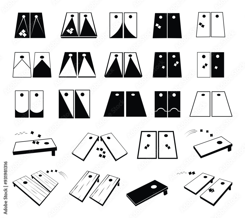 Cornhole Boards Clip Art Illustration Most Biggest Bundle Set, Unique ...