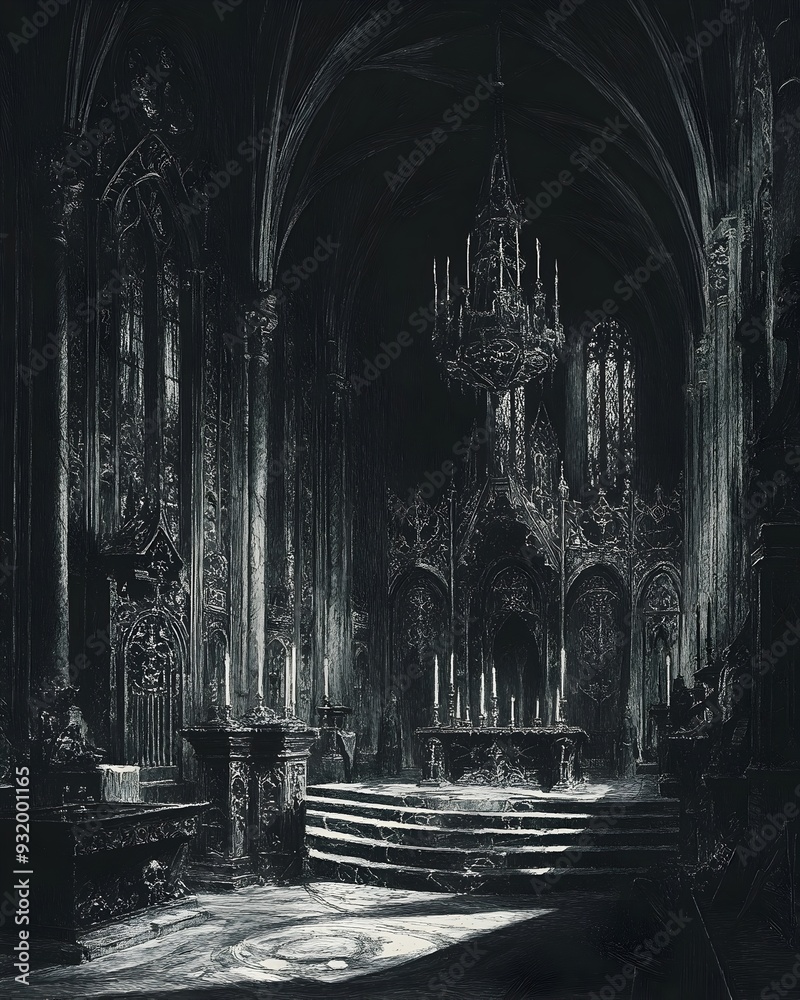 Intricate Occult Symbols in Moody Ritual Chamber with Candlelight and ...