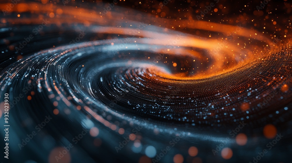 An abstract visualization of AI as a spiraling stream of data flowing ...