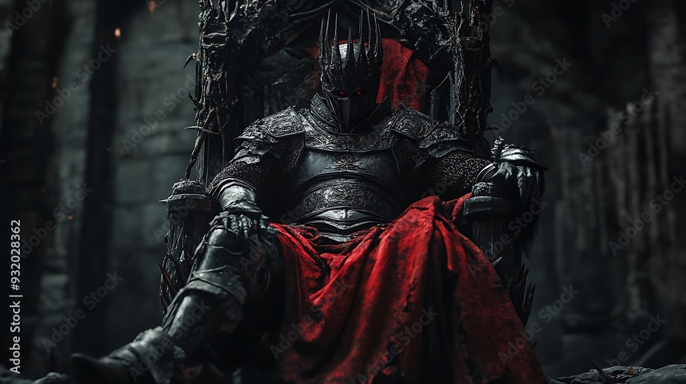 Dark King of the Thorny Throne - A sinister fantasy portrait of a ...