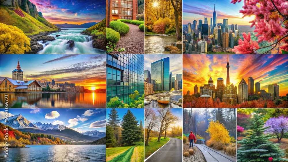 Colorful mixed media collage featuring six diverse photographs of ...