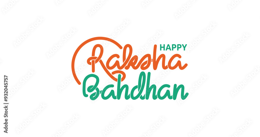 Happy Raksha Bandhan hand lettering vector illustration composition ...