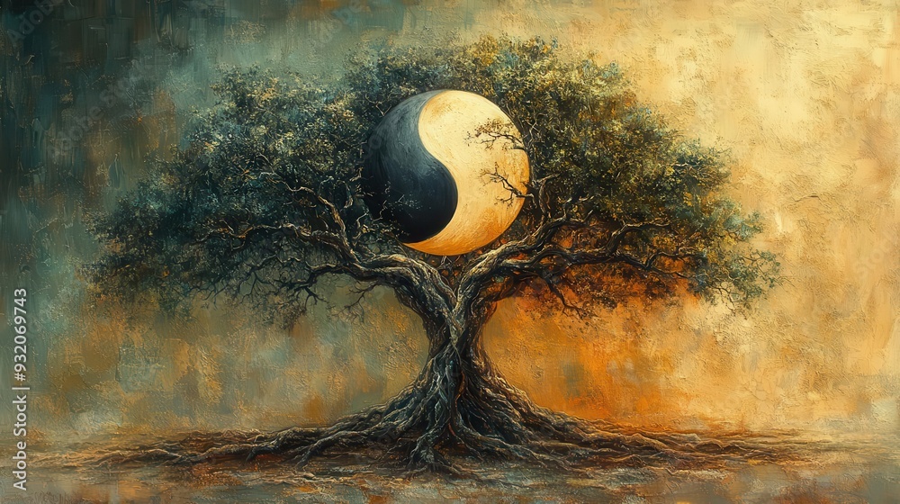 ancient wisdom meets cosmic balance in a breathtaking yggdrasil tree ...