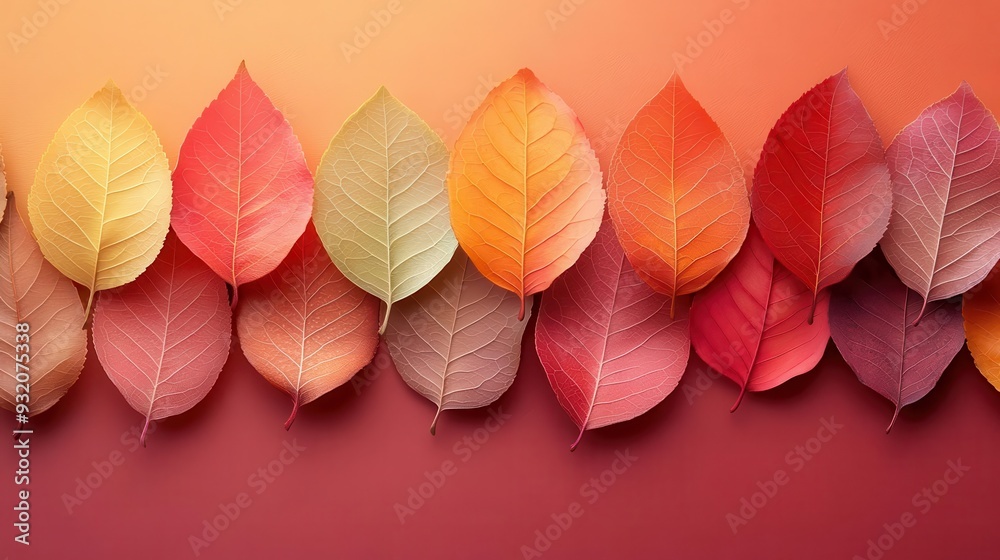 autumn color palette swatch gradient leaf shapes warm earthy tones ...