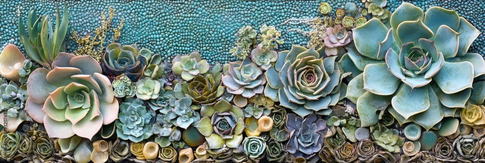 Succulent Mosaic: A Serene Garden Design - A captivating mosaic of ...