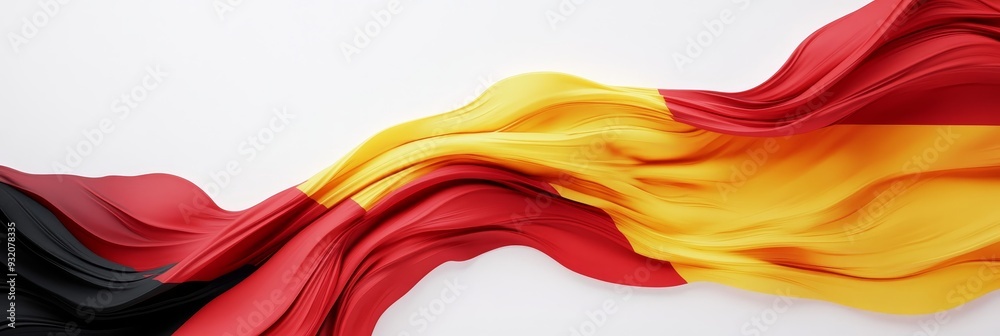 Waving German Flag in Dramatic Pose - A vibrant German flag gracefully ...