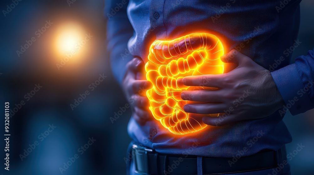 graphic illustration showing the human torso with highlighted areas to ...