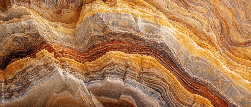 Sedimentary rock formations background with intricate layers and ...