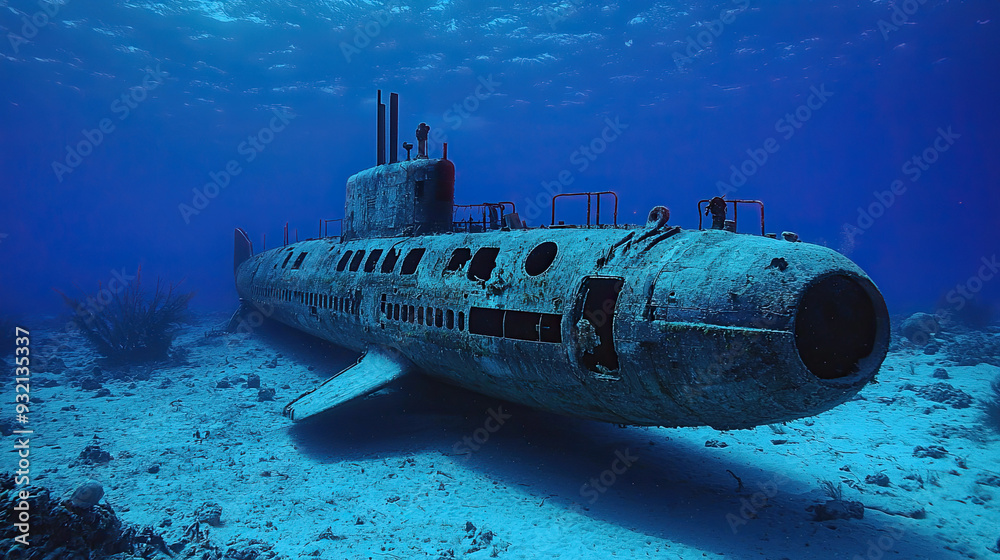 Submarine Lies Abandoned in the Middle of an Ocean, Rusted and ...