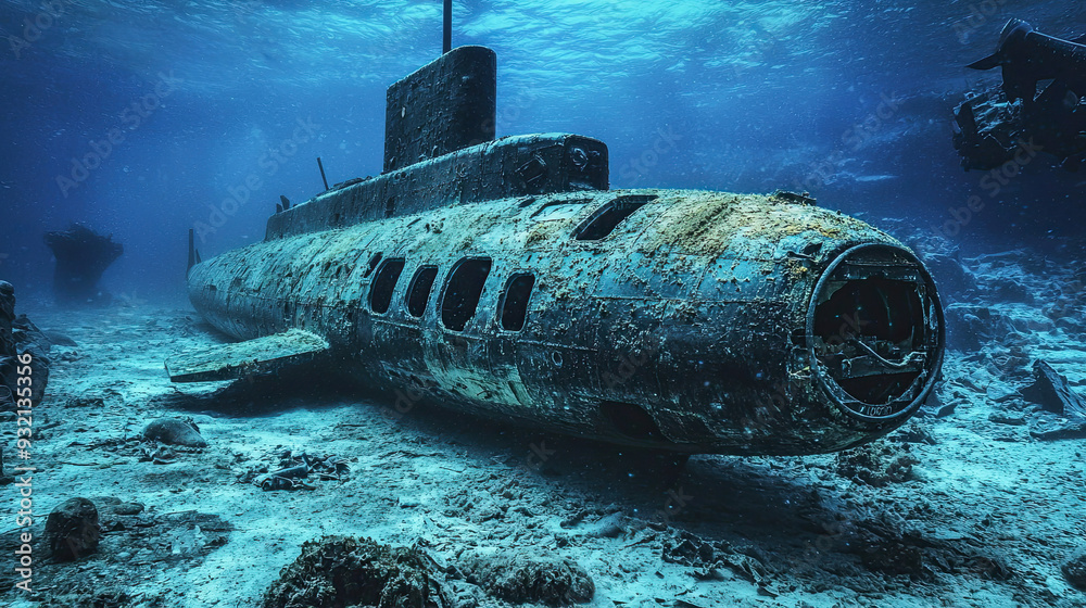 Submarine Lies Abandoned in the Middle of an Ocean, Rusted and ...