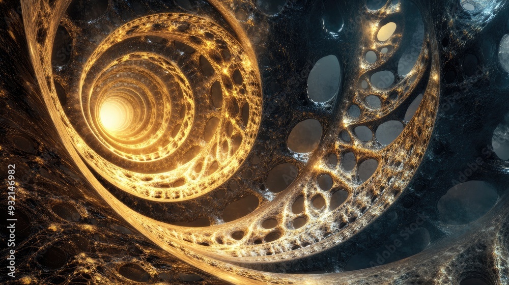 3D illustration of fractal patterns curves and symbols exploring ...